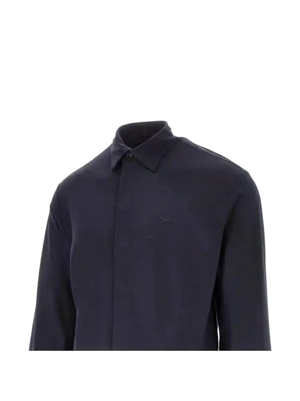 Emporio Armani Concealed-fastening Wool Shirt