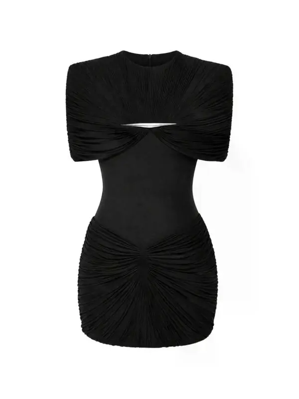 CHATS BY C.DAM Draped Mini Dress - Black