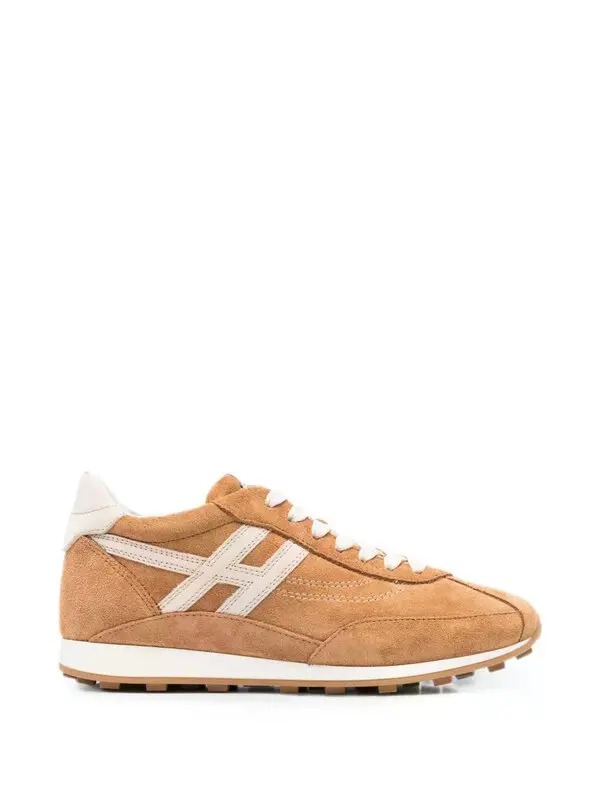 Hogan Logo-patch Suede Sneakers - Brown