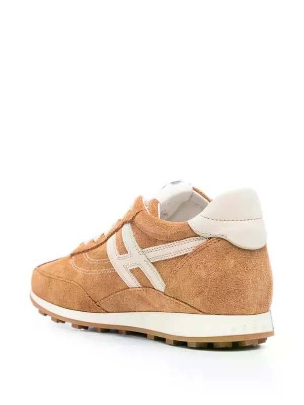 Hogan Logo-patch Suede Sneakers - Brown