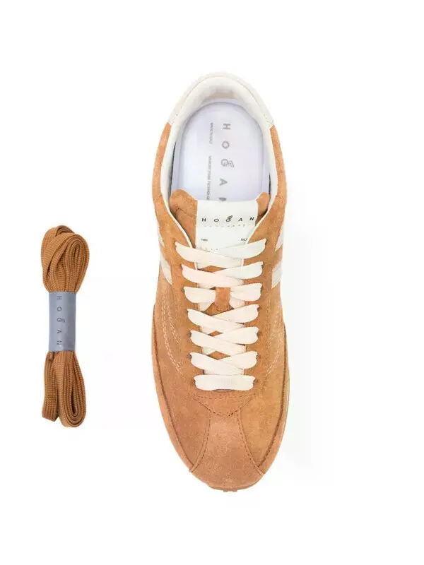 Hogan Logo-patch Suede Sneakers - Brown