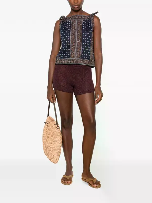 DÔEN Amalia Paisley-print Sleeveless Top - Blue