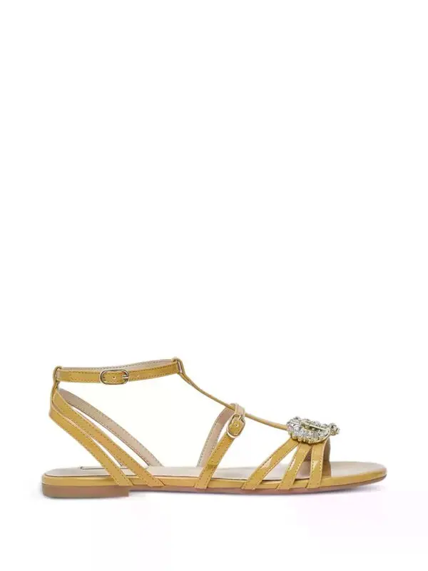 Liu Jo Crystal-embellished Leather Sandals - Yellow