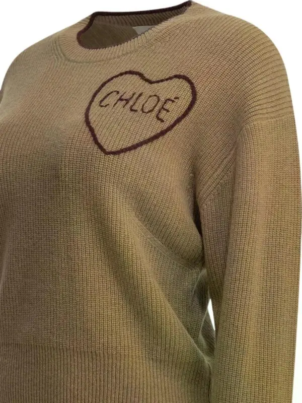 Chloé Cropped Fitted Logo Sweater