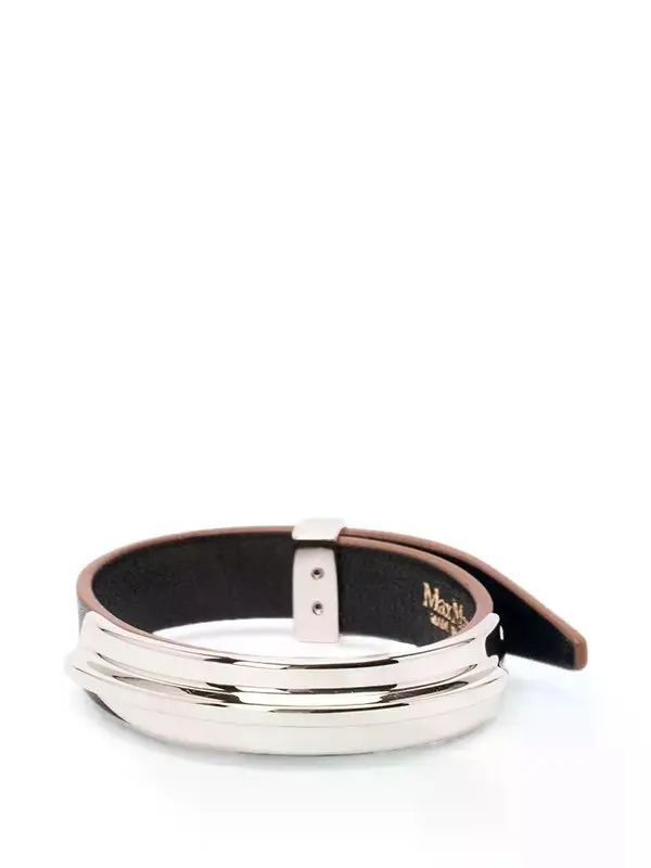 Max Mara Agiate Leather Bracelet - Silver