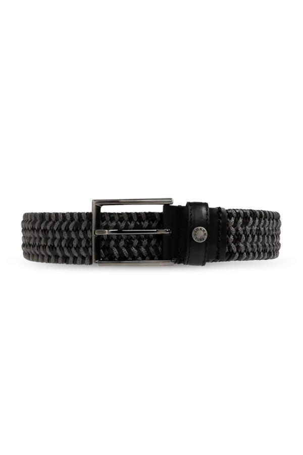 Paul & Shark Braided Textile Belt With Leather Trim
