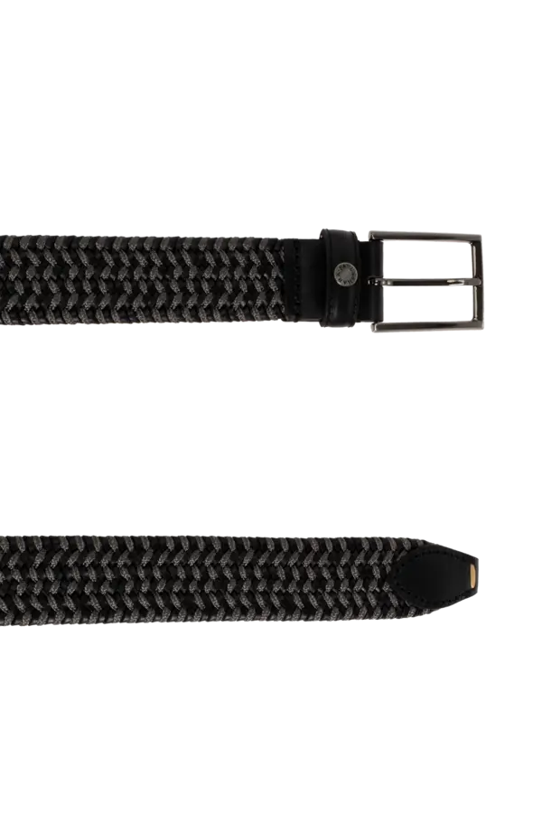 Paul & Shark Braided Textile Belt With Leather Trim