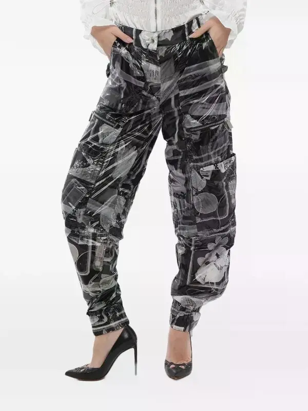 Off-White Graphic Print Cargo Pants - Black