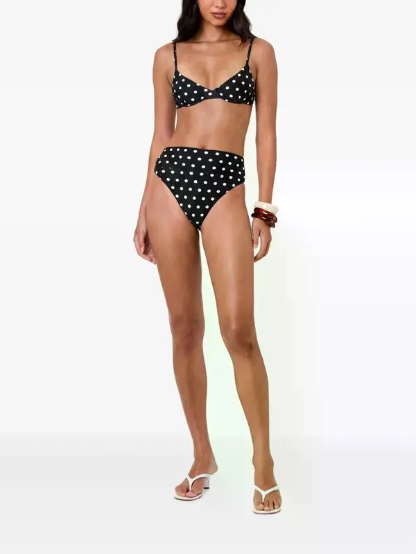 NICHOLAS Nerea High-waist Bikini Bottoms - Black