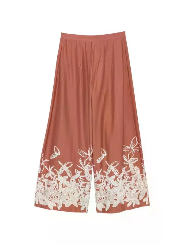 Liviana Conti Leaf-embroidered Trousers