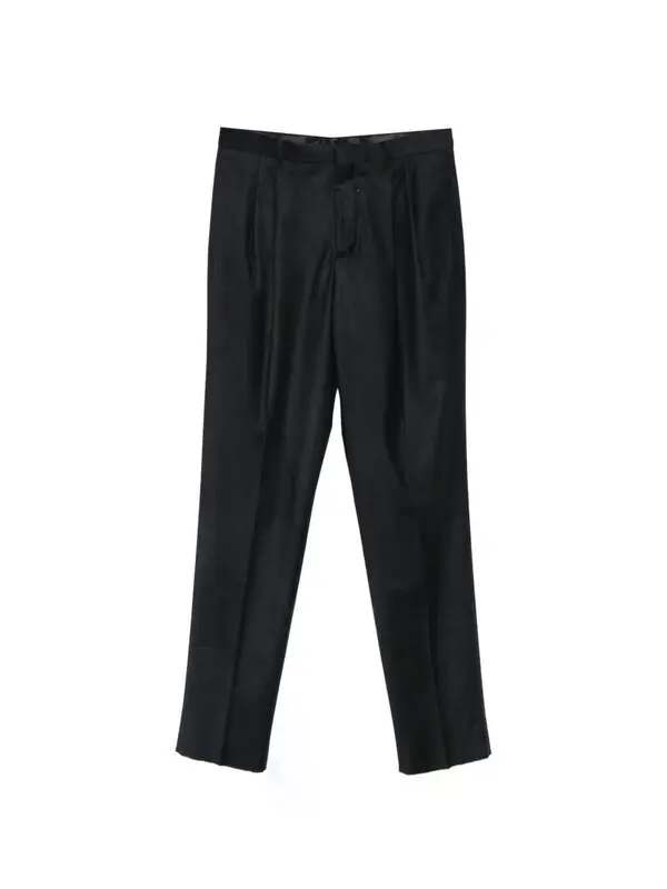 LARDINI Pleated Wool Trousers - Blue