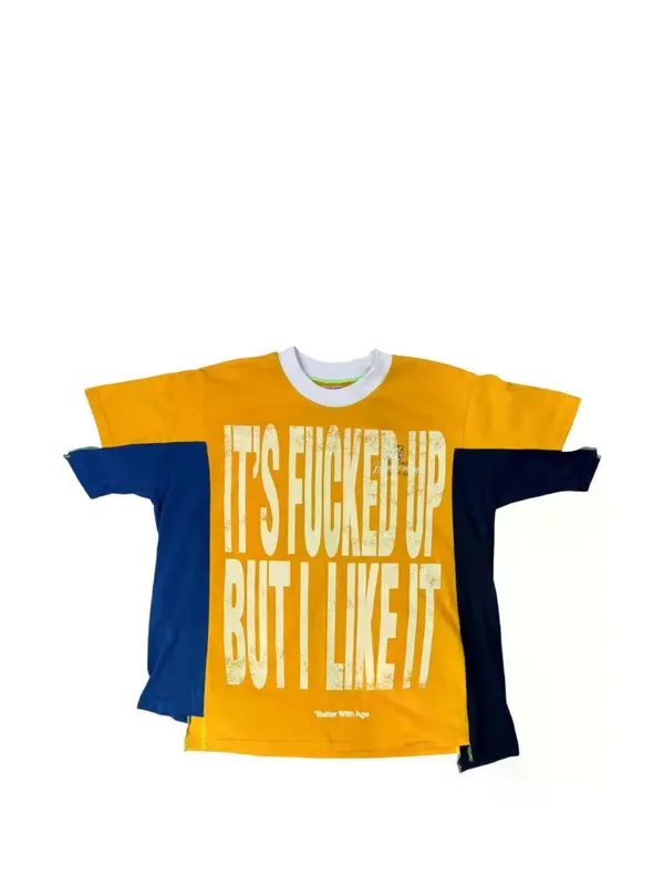 BETTER WITH AGE Slogan-print T-shirt - Yellow