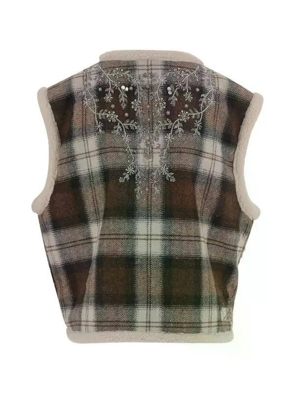 Stella McCartney Floral-embroidered Check Vest