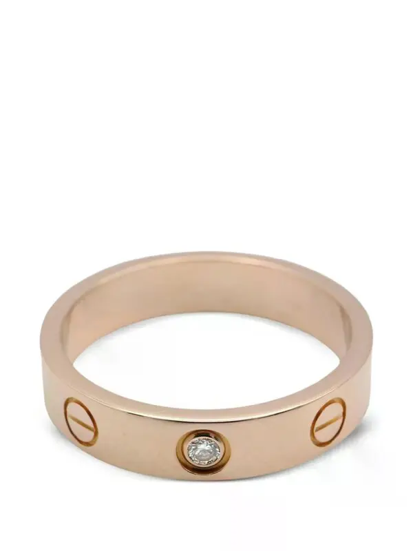 Cartier 18k Rose Gold Diamond Love Ring - Pink