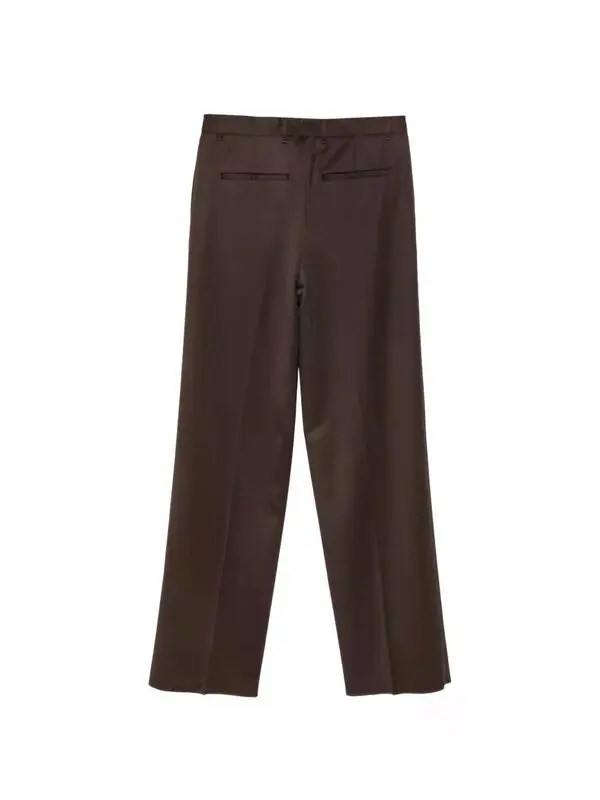 LARDINI Pleated Wool Trousers - Brown