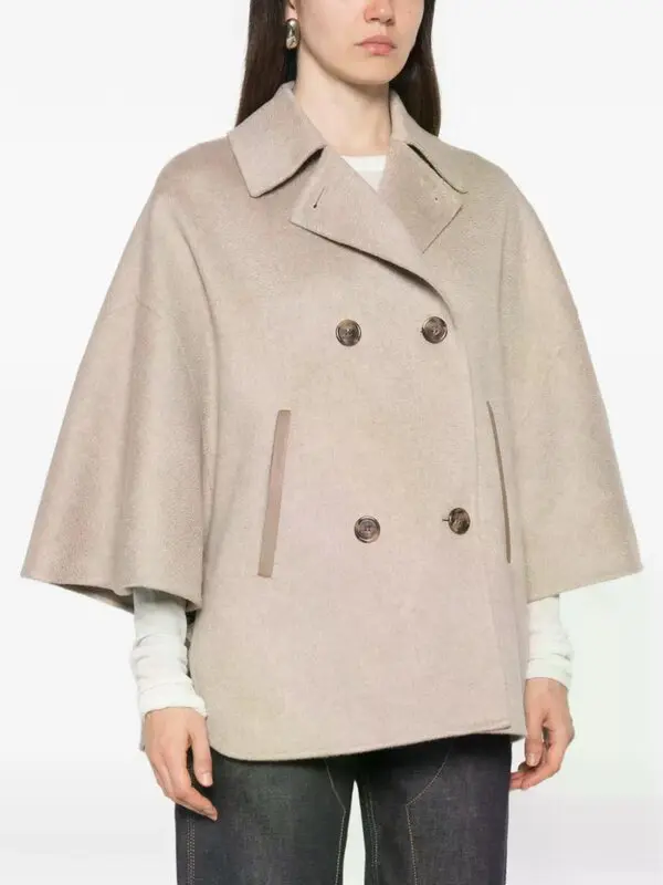 Max Mara Double-breasted Cape - Neutrals