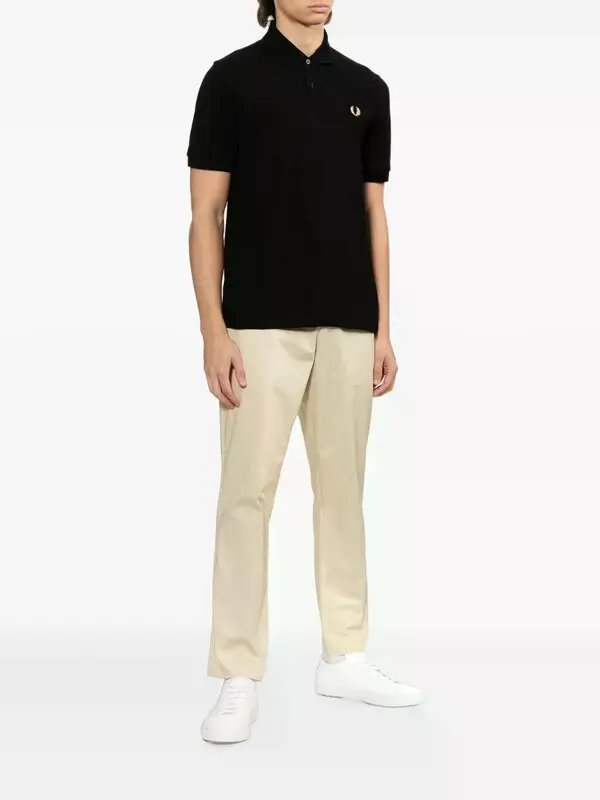 Fred Perry Logo-embroidered Polo Shirt - Black
