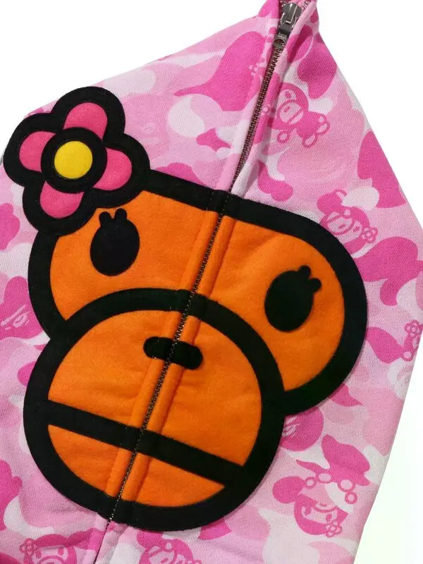 A BATHING APE Full Zip Camouflage Hoodie - Pink