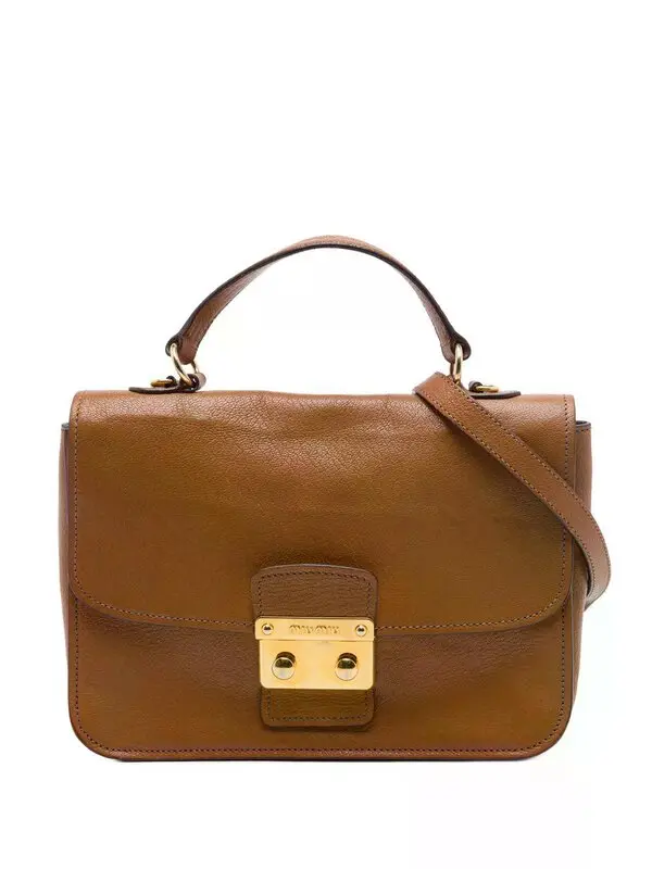 Miu Miu Madras Flap Satchel - Brown