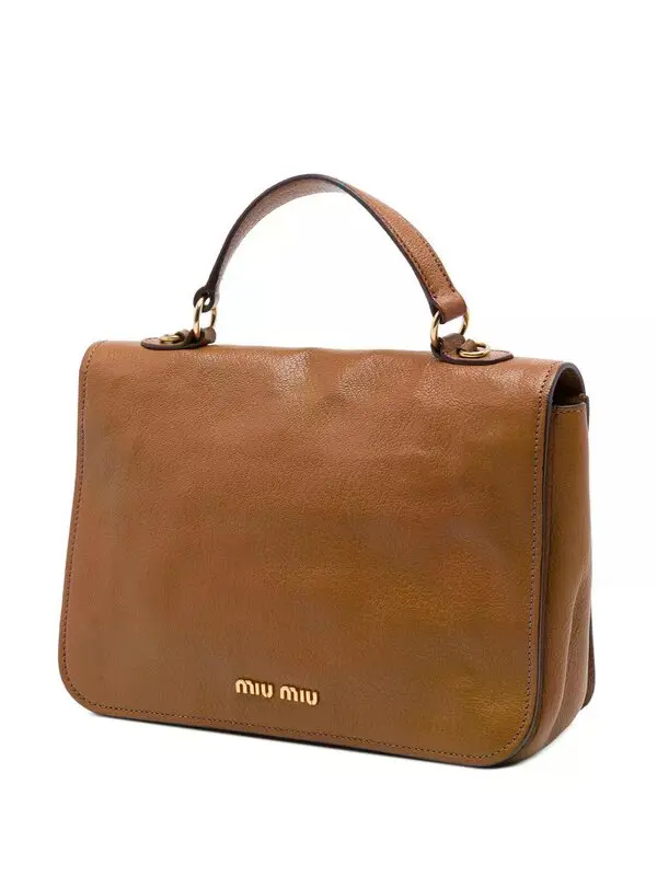 Miu Miu Madras Flap Satchel - Brown