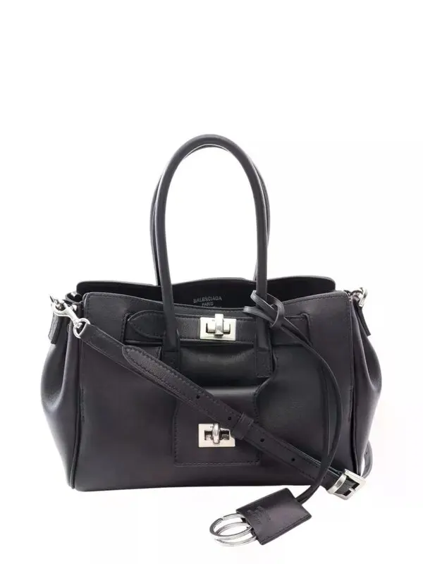 Balenciaga Mini Calfskin Bel Air Carry All Tote Satchel - Black