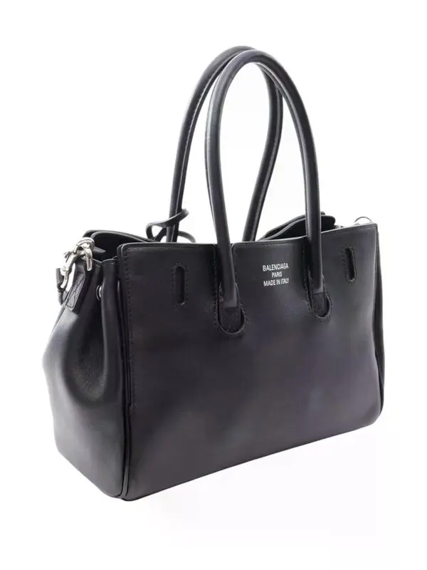 Balenciaga Mini Calfskin Bel Air Carry All Tote Satchel - Black