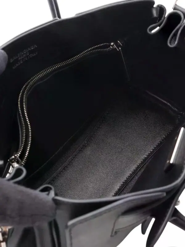 Balenciaga Mini Calfskin Bel Air Carry All Tote Satchel - Black