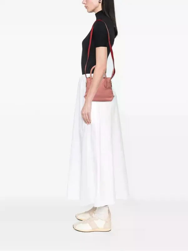 Miu Miu Goatskin Madras Side Zip Satchel
