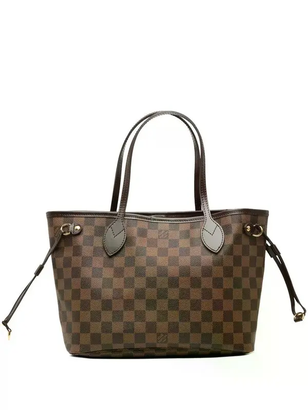 LOUIS VUITTON 2015 Damier Ebene Neverfull Pm Tote Bag