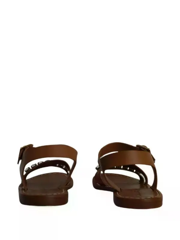 Marni Embellished Leather Flat Sandals