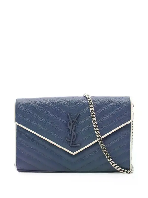 Saint Laurent 2000s Cassandra Chain Wallet - Blue