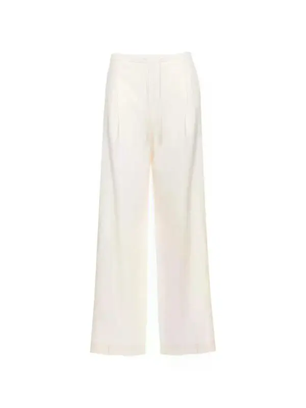 Marella Drawstring Waist Wide Leg Trousers - Neutrals