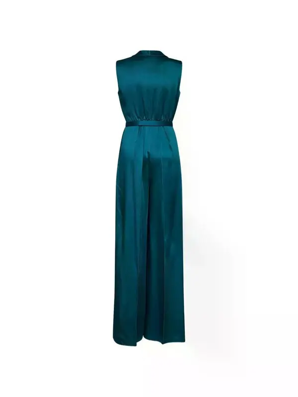 Max Mara Belted Satin Jumpsuit