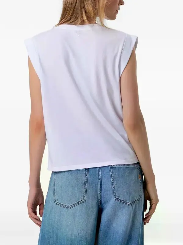FRACOMINA Crystal-embellished Padded Shoulder T-shirt