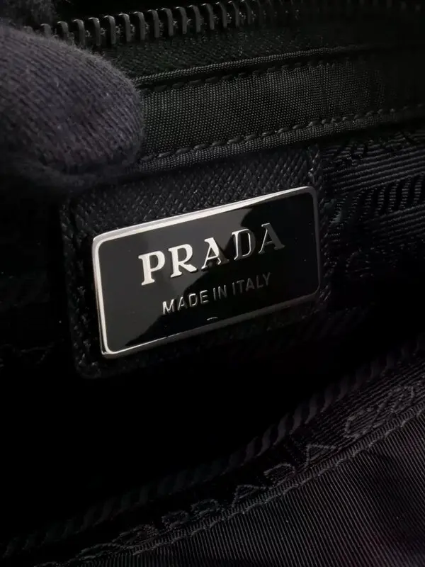 Prada 2020 Small Saffiano Leather Trim Shoulder Bag