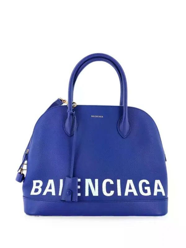 Balenciaga Logo Ville Bag Leather Medium Satchel