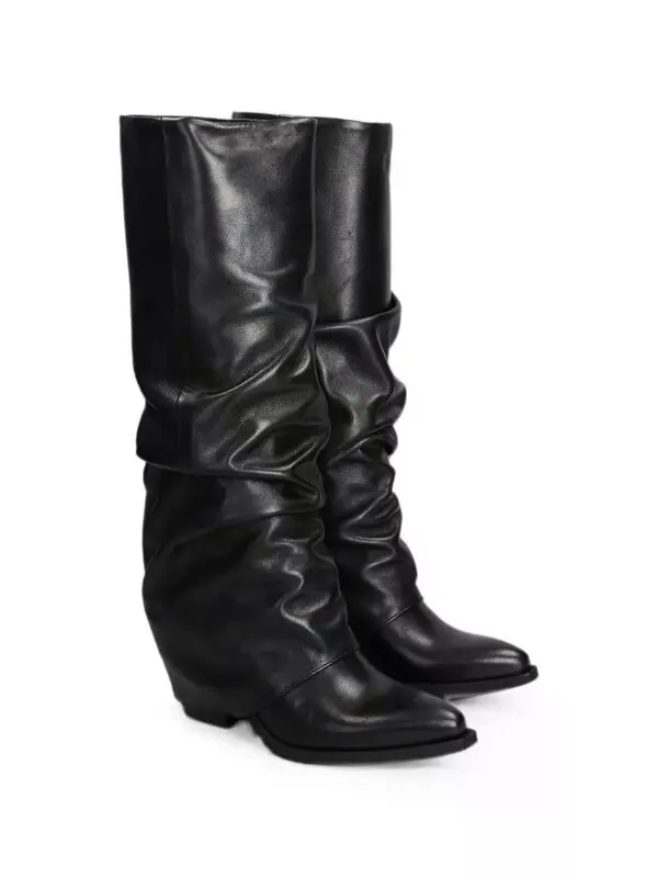 METISSE Slouchy Pointed-toe Leather Boots