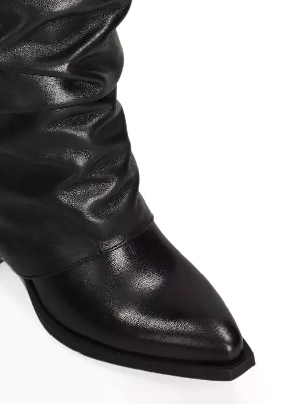 METISSE Slouchy Pointed-toe Leather Boots