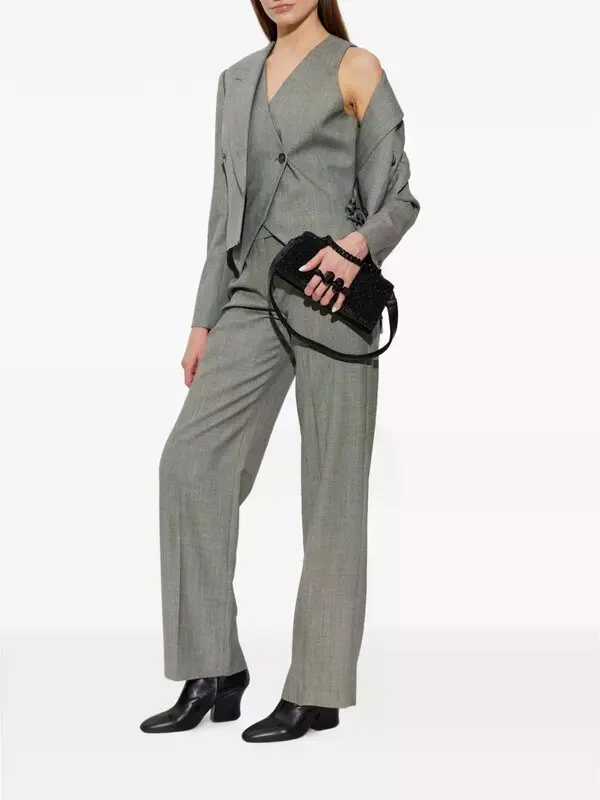 Alexander McQueen Pressed-crease Wool Trousers