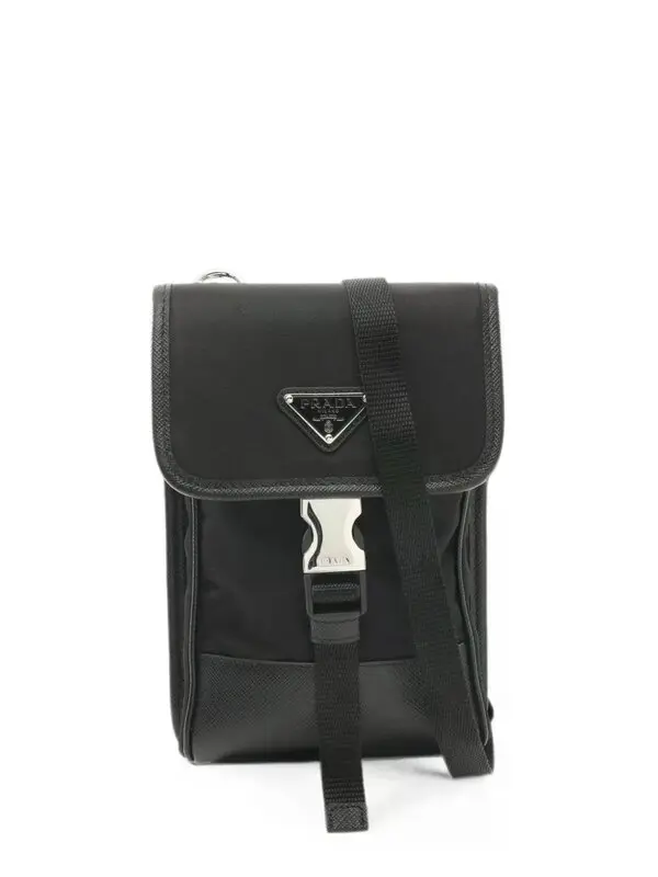 Prada Tessuto Saffiano Mini Shoulder Bag - Black