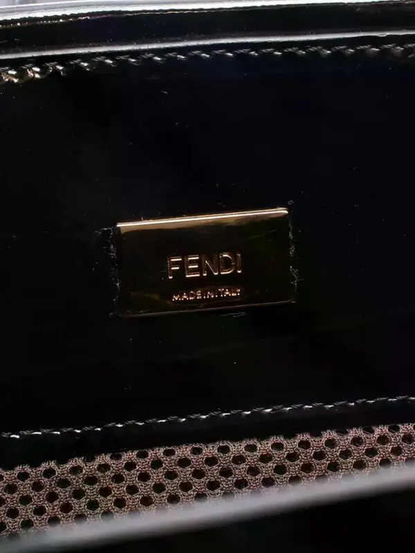 Fendi 2010s Ff Embossed Patent Leather Tote Bag
