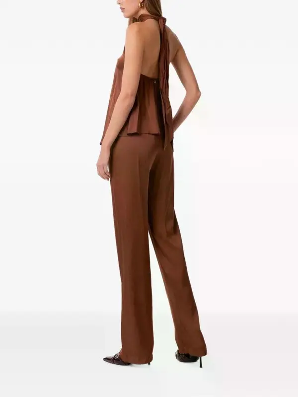 GAELLE PARIS Halterneck Satin Top With Handkerchief Hem