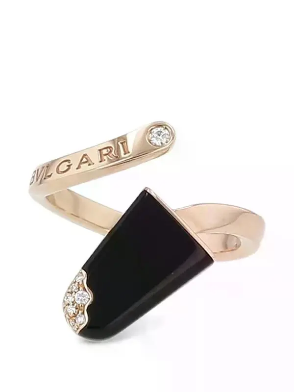 BVLGARI 2010s Gelati Onyx And Diamond Ring