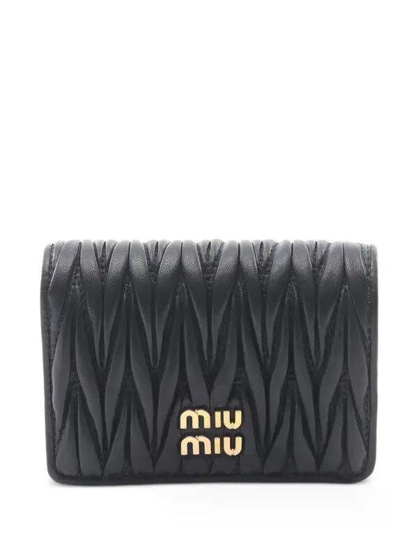 Miu Miu 2020s Matelassé Bi-fold Wallet - Black