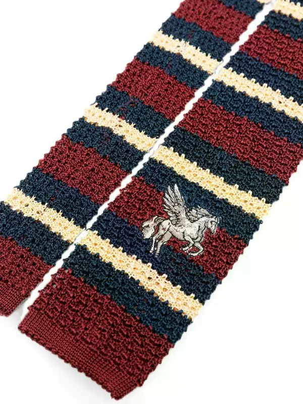 Etro Logo-embroidered Stripe-pattern Tie