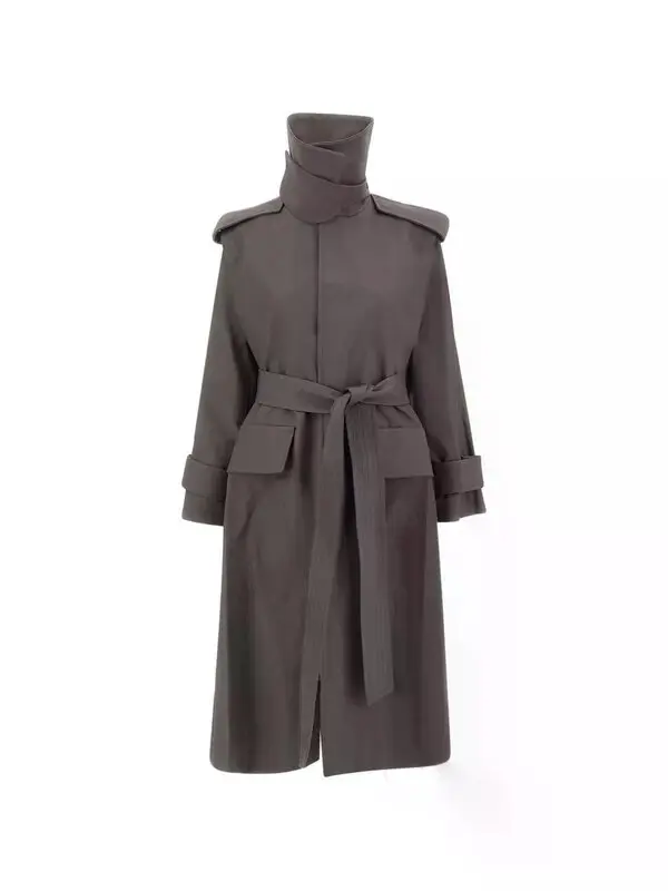 Victoria Beckham Philippa Belted Trench Coat - Grey