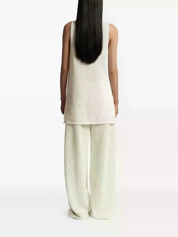 BOSS Crochet-knit Wide-leg Trousers