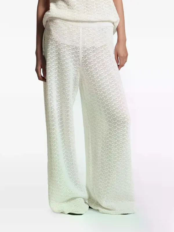 BOSS Crochet-knit Wide-leg Trousers