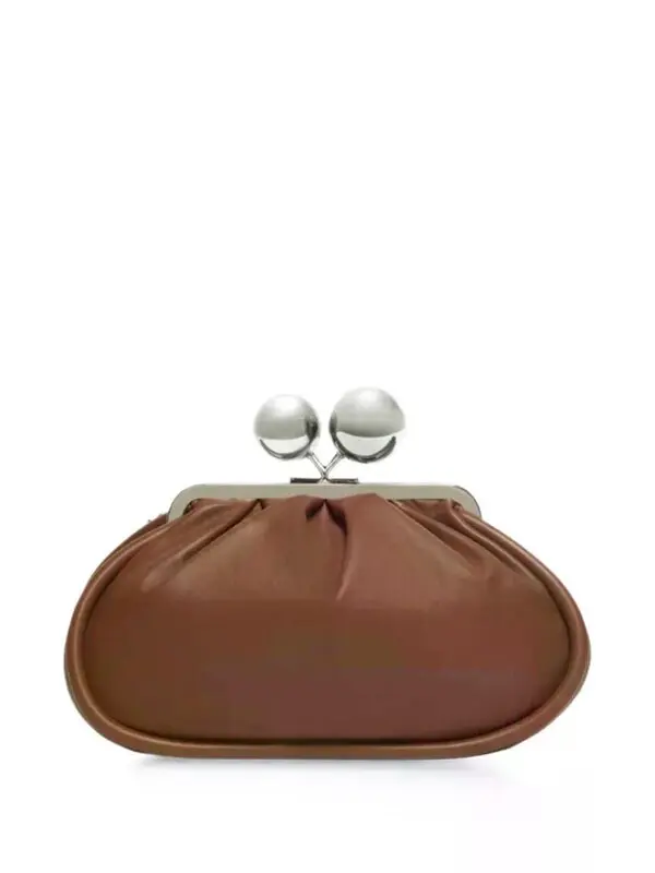 Max Mara Medium Pasticcino Sphere-clasp Leather Clutch Bag