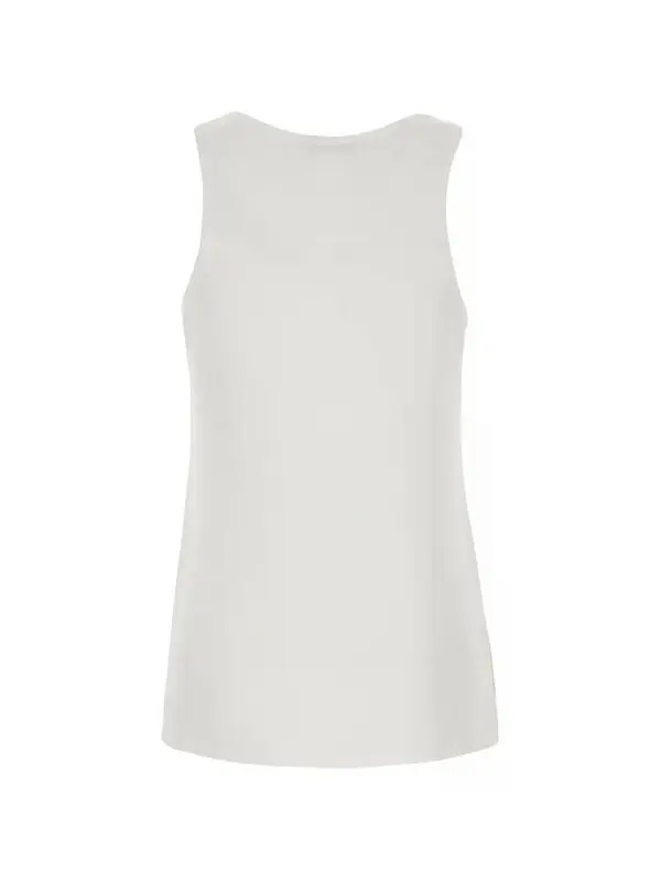 Max Mara Pavido Embroidered Logo Tank Top - White